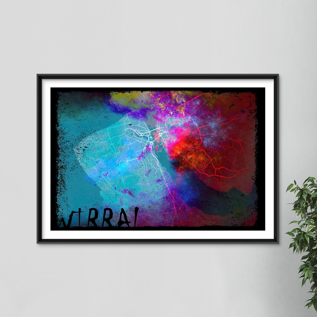 Wirral, England, UK Map - Art Print "colourboo" - Poster Photo Gift ...