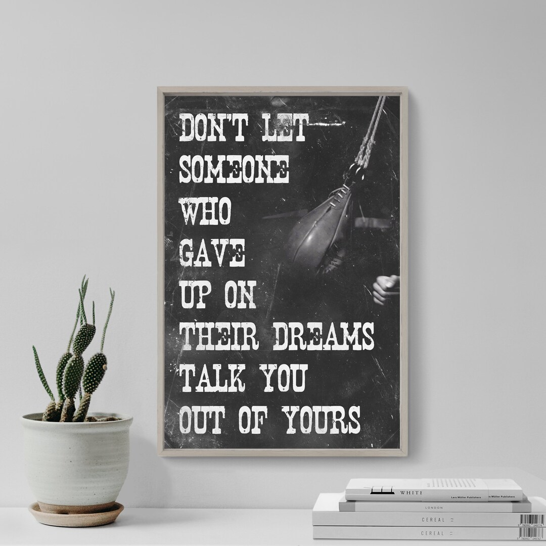 Boxing Motivation - Dreams Quote - Art Print Photo Poster Gift MMA Ring ...
