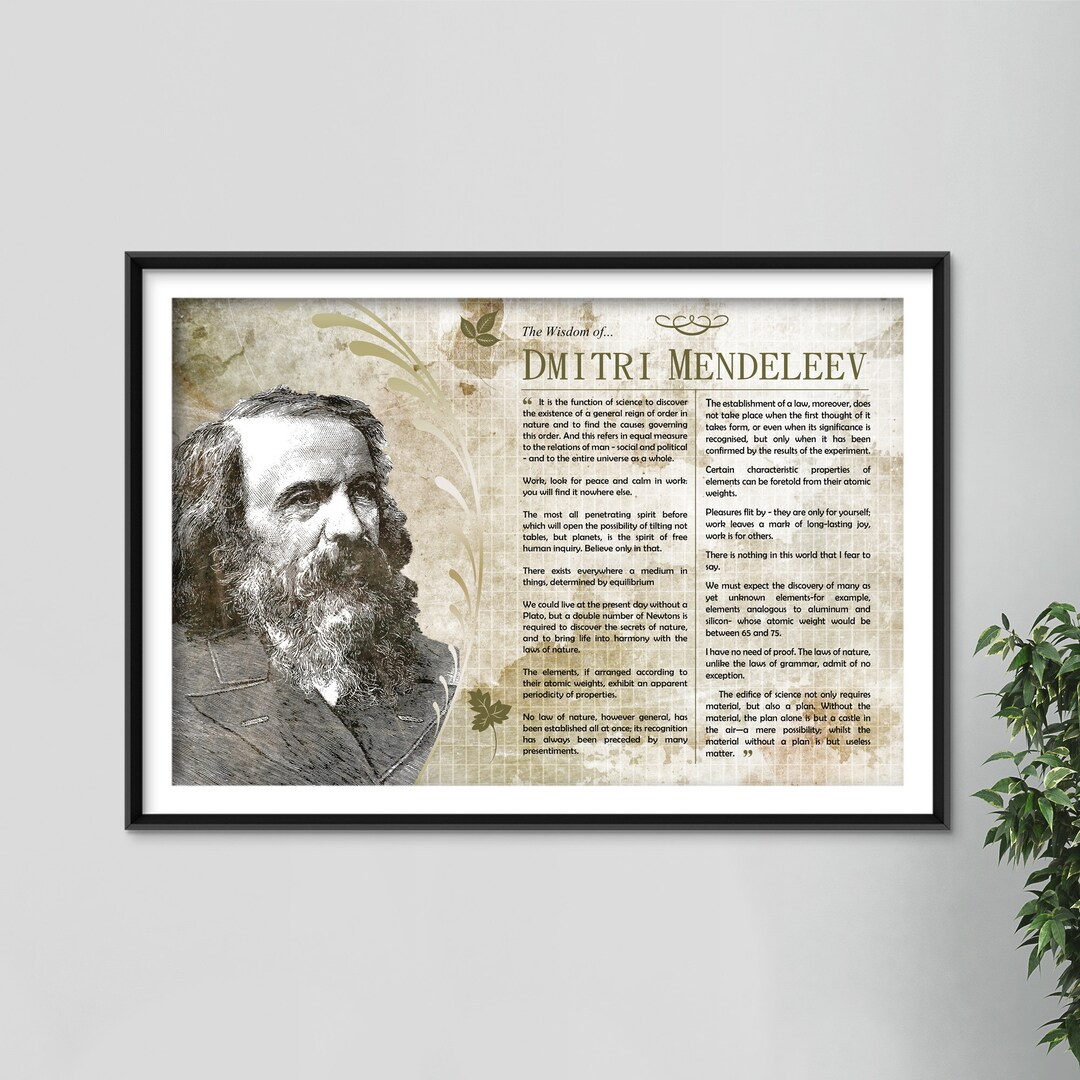 The Wisdom of Dmitri Mendeleev - Original Art Print Featuring His ...
