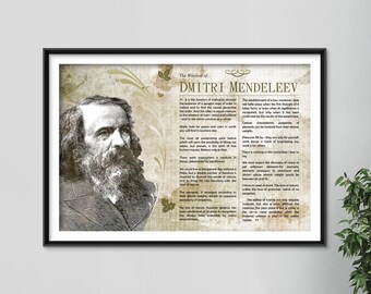 Dmitri Mendeleev and the Periodic Table of Elements Print - Etsy
