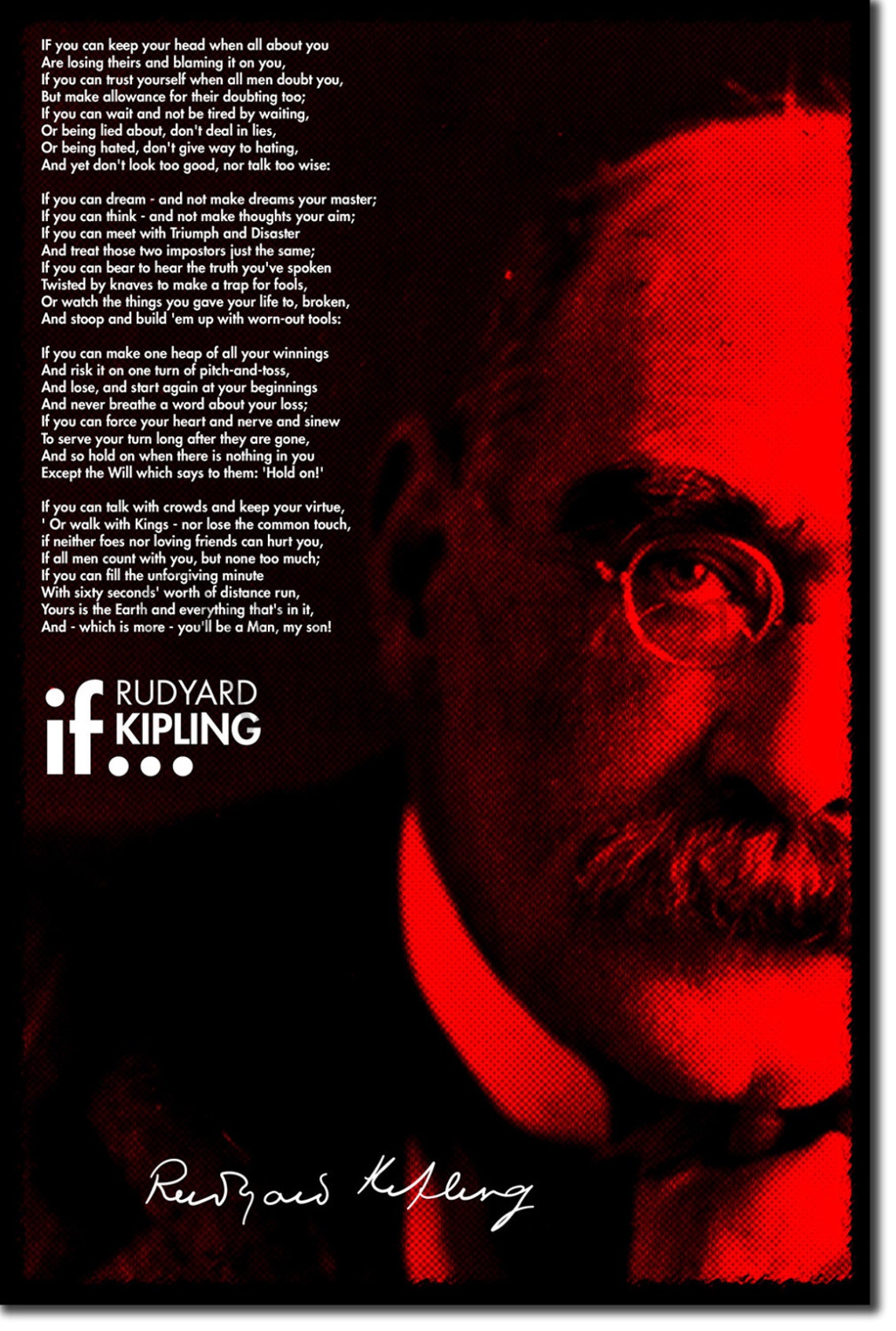 IF Rudyard Kipling Motivational Poem Original Art Print | Etsy