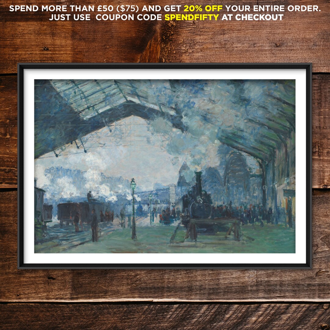 Claude Monet Llegada del tren de Normandía 1877 Pintura - Etsy España