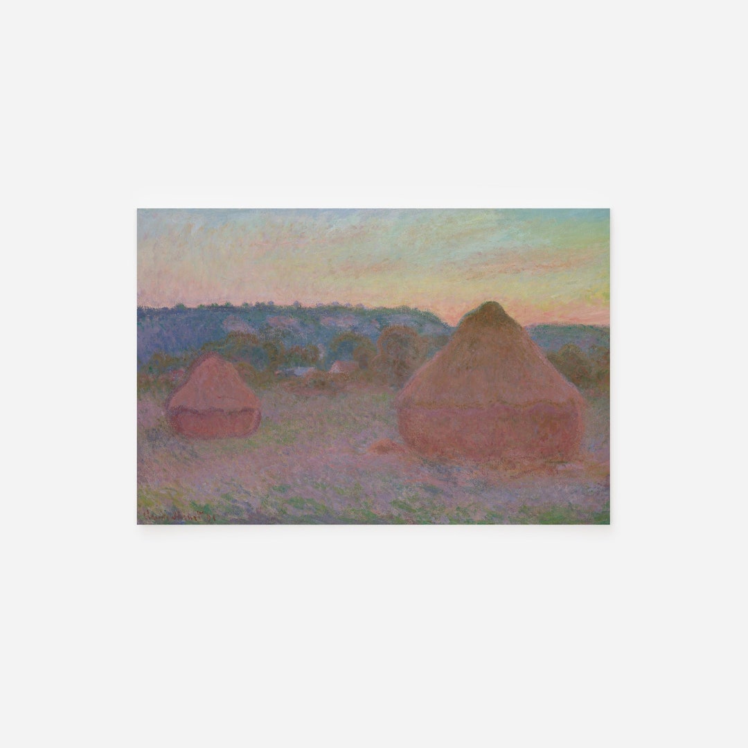Claude Monet - Stacks of Wheat End of Day Autumn (1890) - Art Print ...