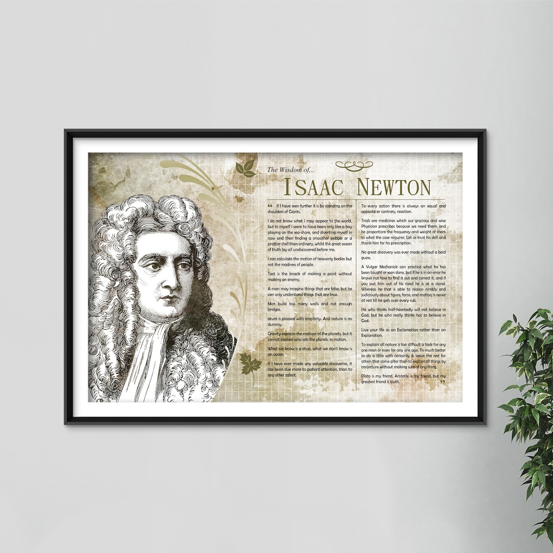 The Wisdom of Isaac Newton - Original Art Print Featuring His Greatest ...