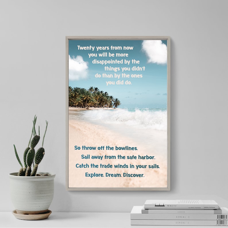 Twenty Years From Now Motivational Quote Poster Art Print - Etsy