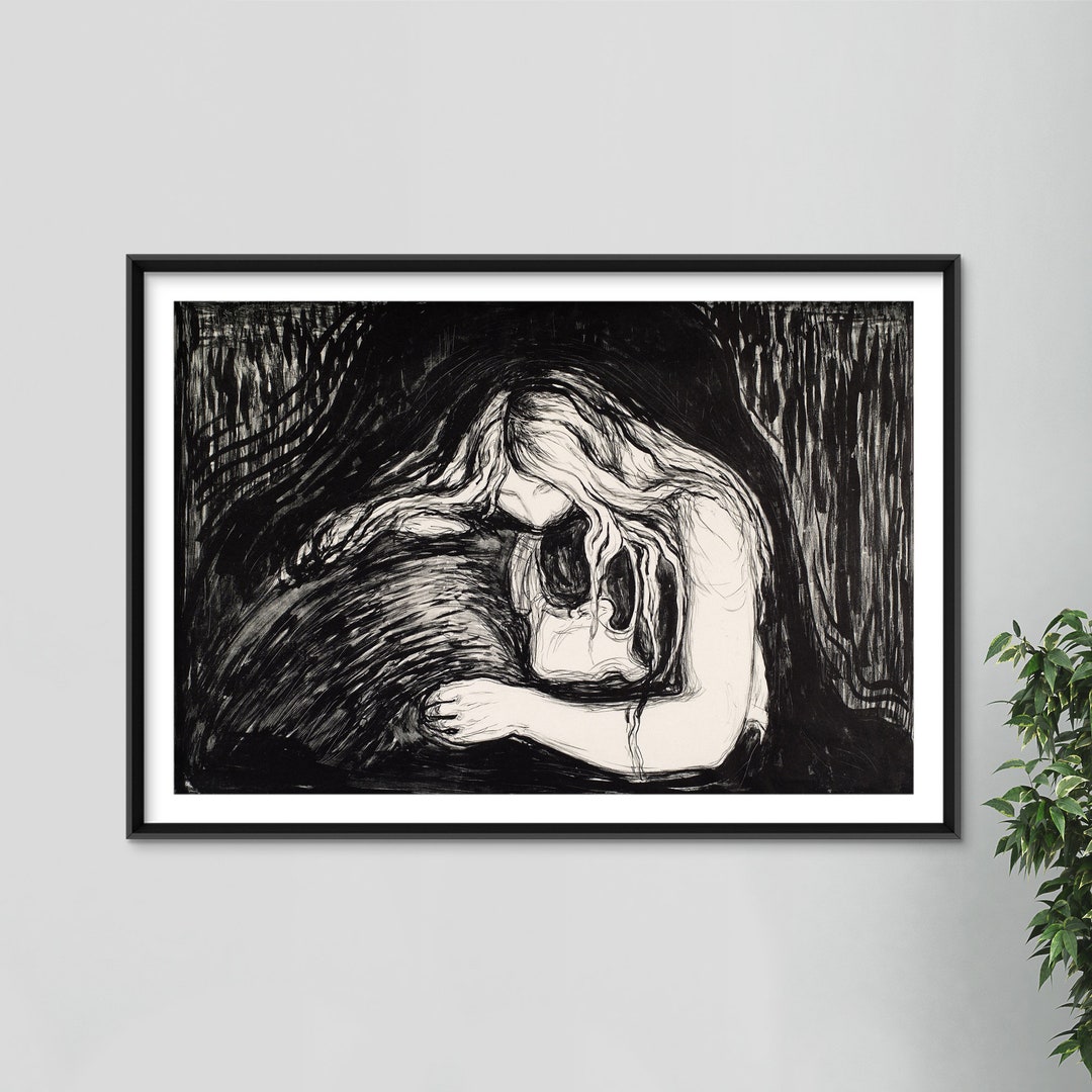 Edvard Munch - Vampire I (1895) - Painting Photo Poster Print Art ...