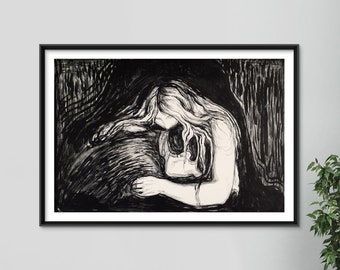 Edvard Munch Vampire 1895 Painting Photo Poster Print | Etsy