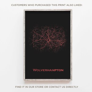 Wolverhampton Map - Original Art Print - City Street Map of ...