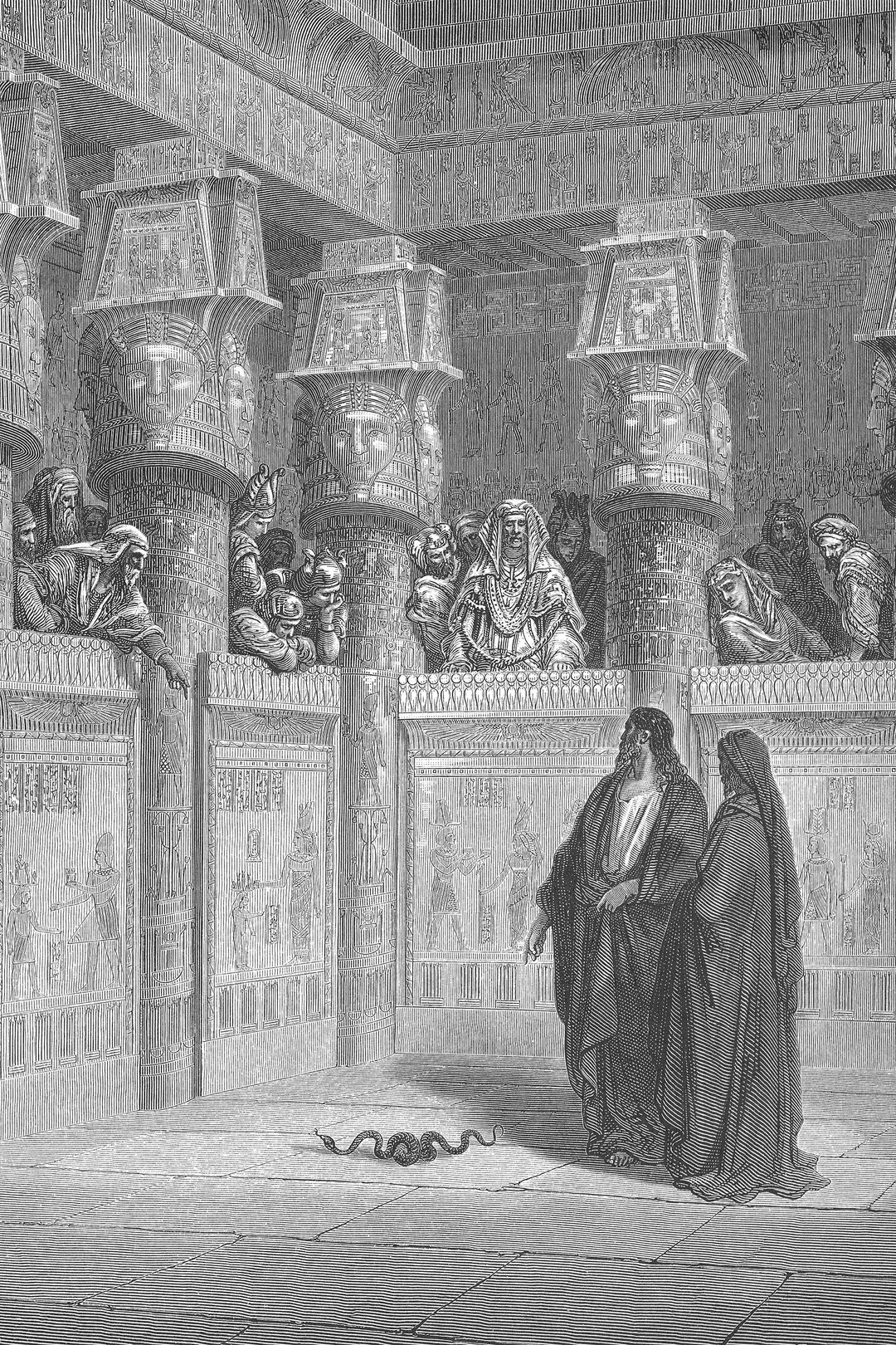 Gustave Dore - Moses and Aaron Appear Before Pharaoh (1866) - Drawing ...
