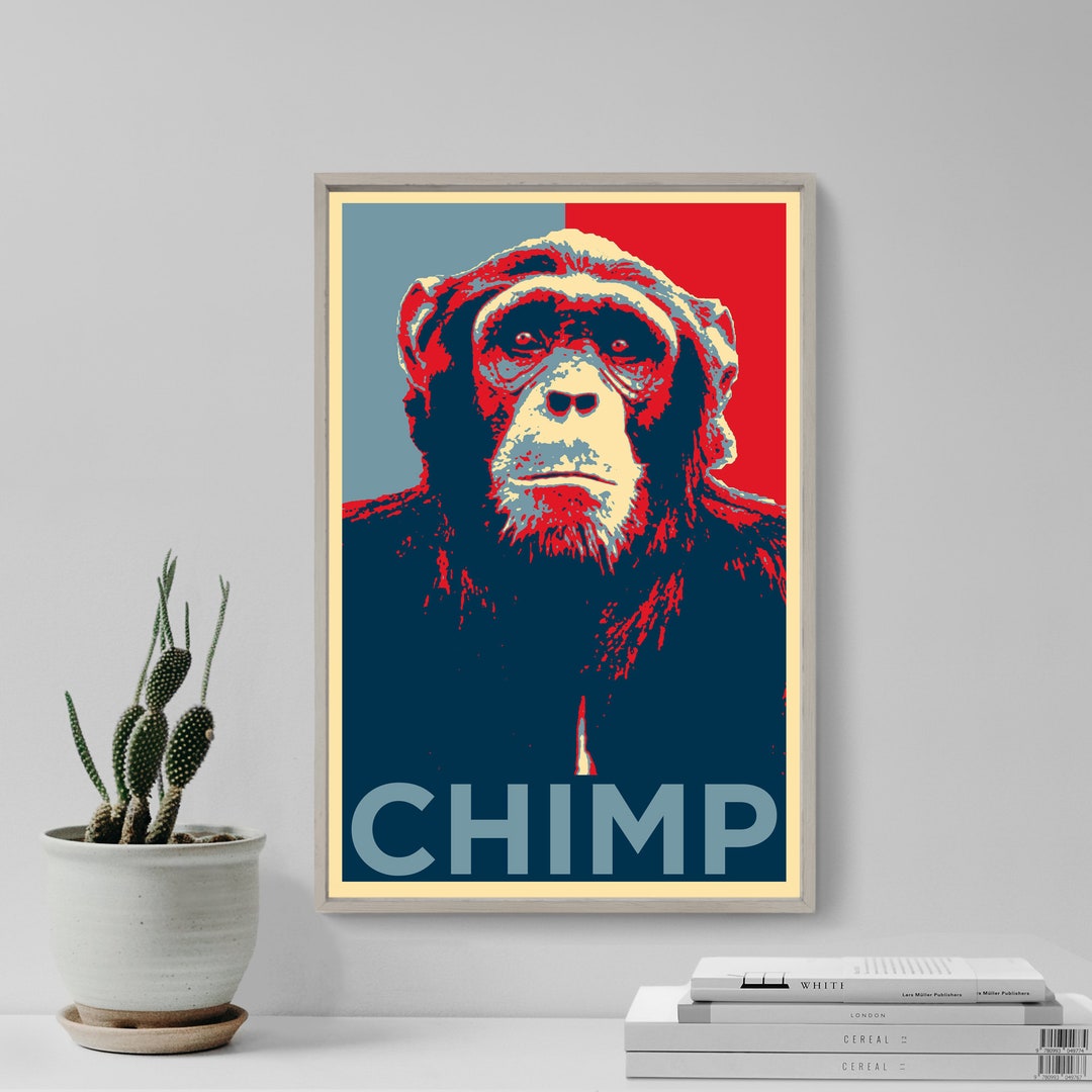 Chimp Original Art Print - Photo Poster Gift Wall Home Decor - Hope ...