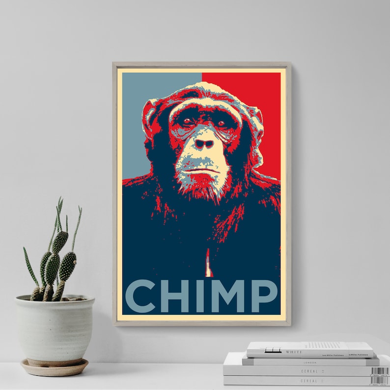 Chimp Original Art Print - Photo Poster Gift Wall Home Decor - Hope ...