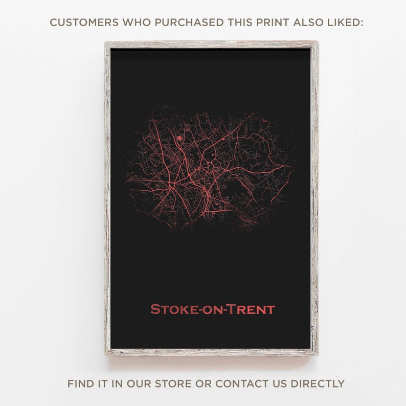 Stoke-on-trent Map Original Art Print rainbow City - Etsy