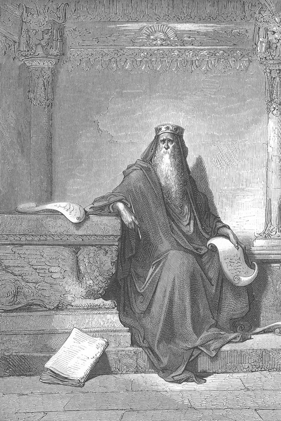 Gustave Dore King Solomon in Old Age 1866 Drawing Photo | Etsy India