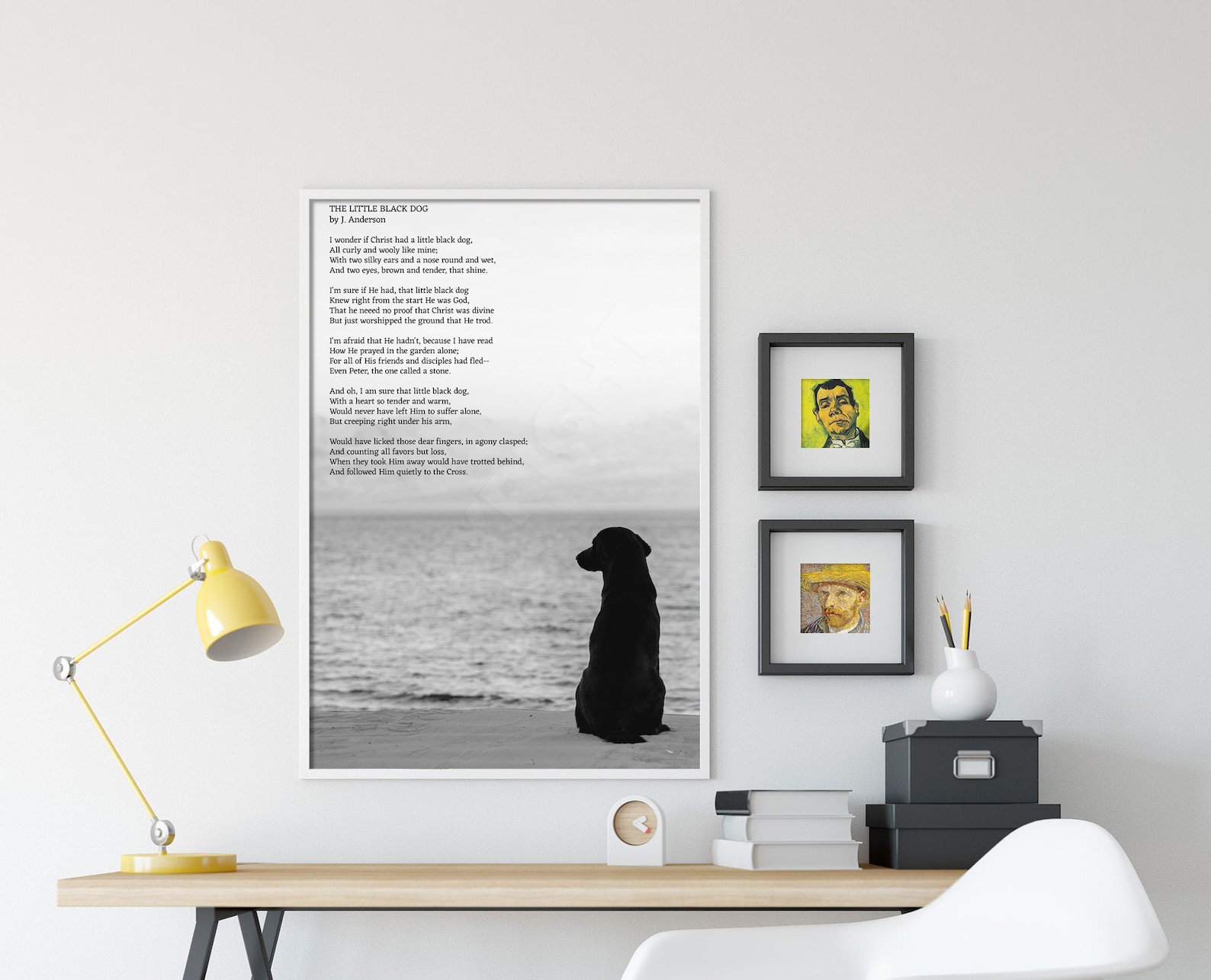 The Little Black Dog Poem - Poster Original Art Print Photo Wall Home ...