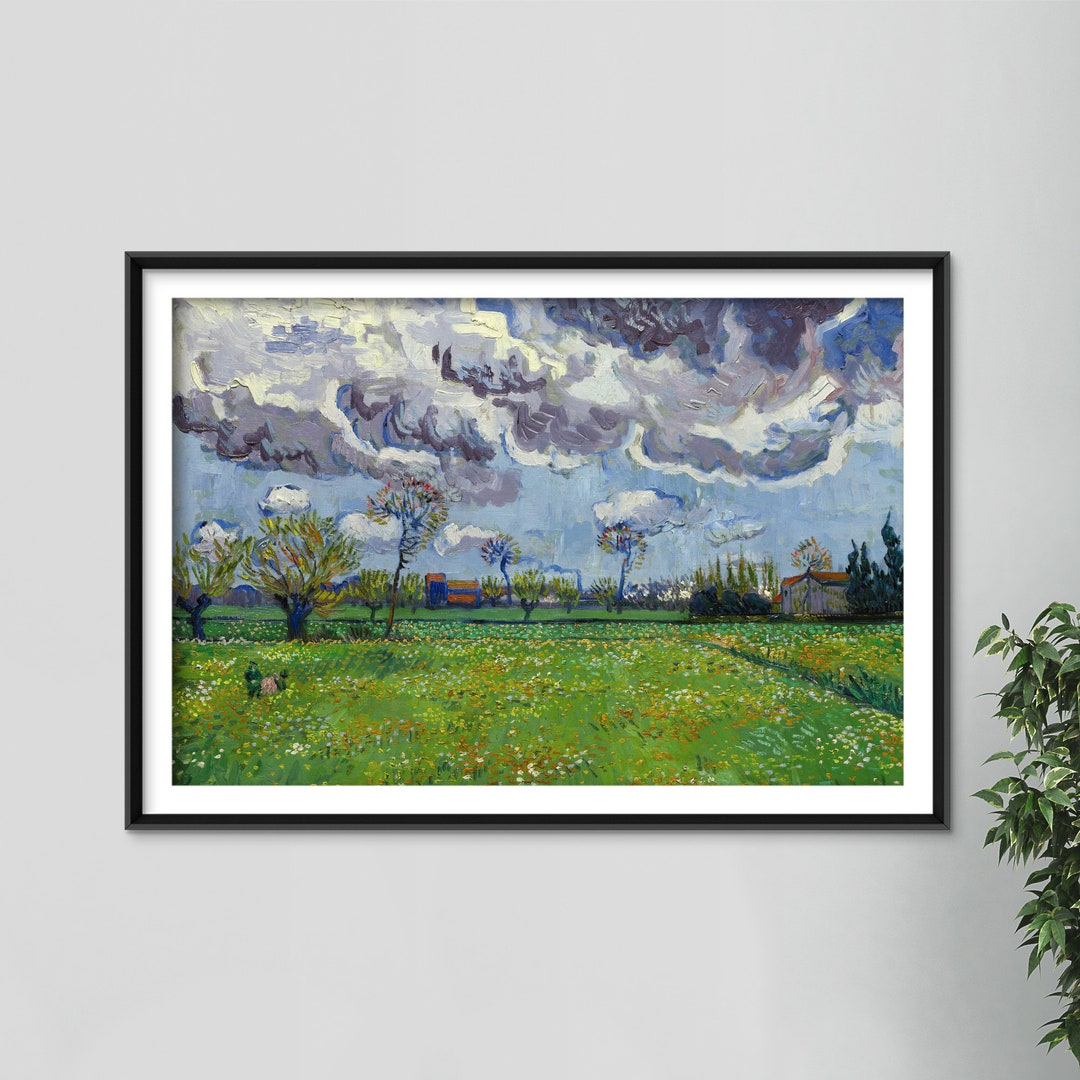 Vincent Van Gogh - Meadow With Flowers Under a Storm Sky (1888) - Art ...