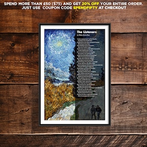 The Listeners Poem by Walter De La Mare (starry Night) - Art Print ...