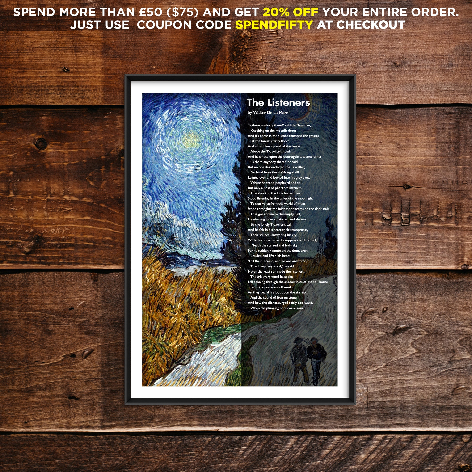 The Listeners Poem by Walter De La Mare starry Night Art - Etsy Australia