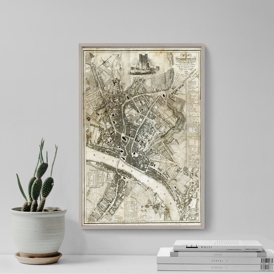 Historic Map of Newcastle (england) From 1833 (reproduction) Photo ...