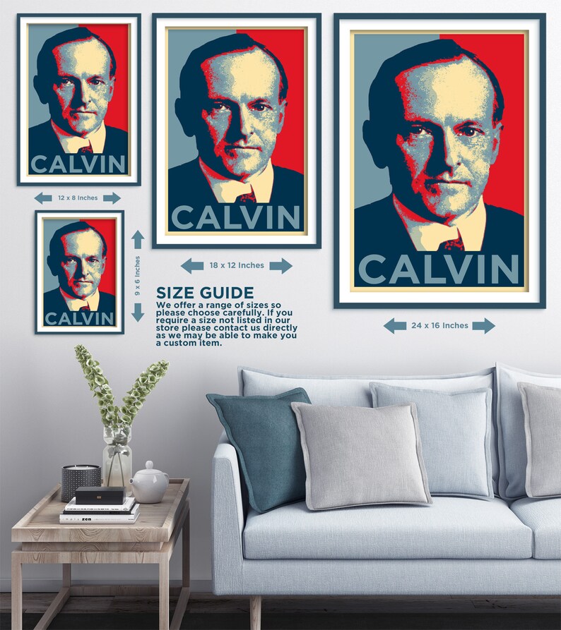 Calvin Coolidge Original Art Print Photo Poster Gift Hope | Etsy