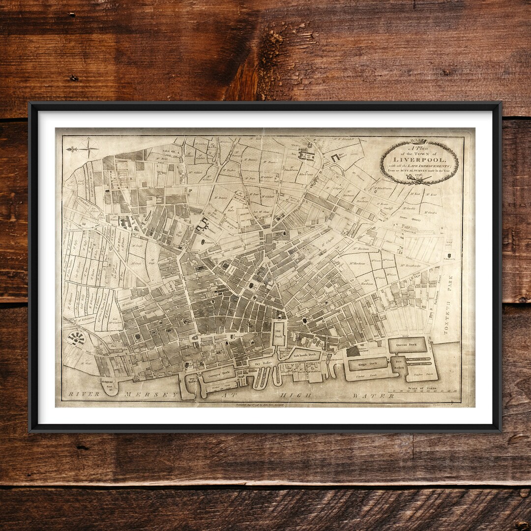 Historic Liverpool Map From 1796 (reproduction) Photo Poster Print Gift ...