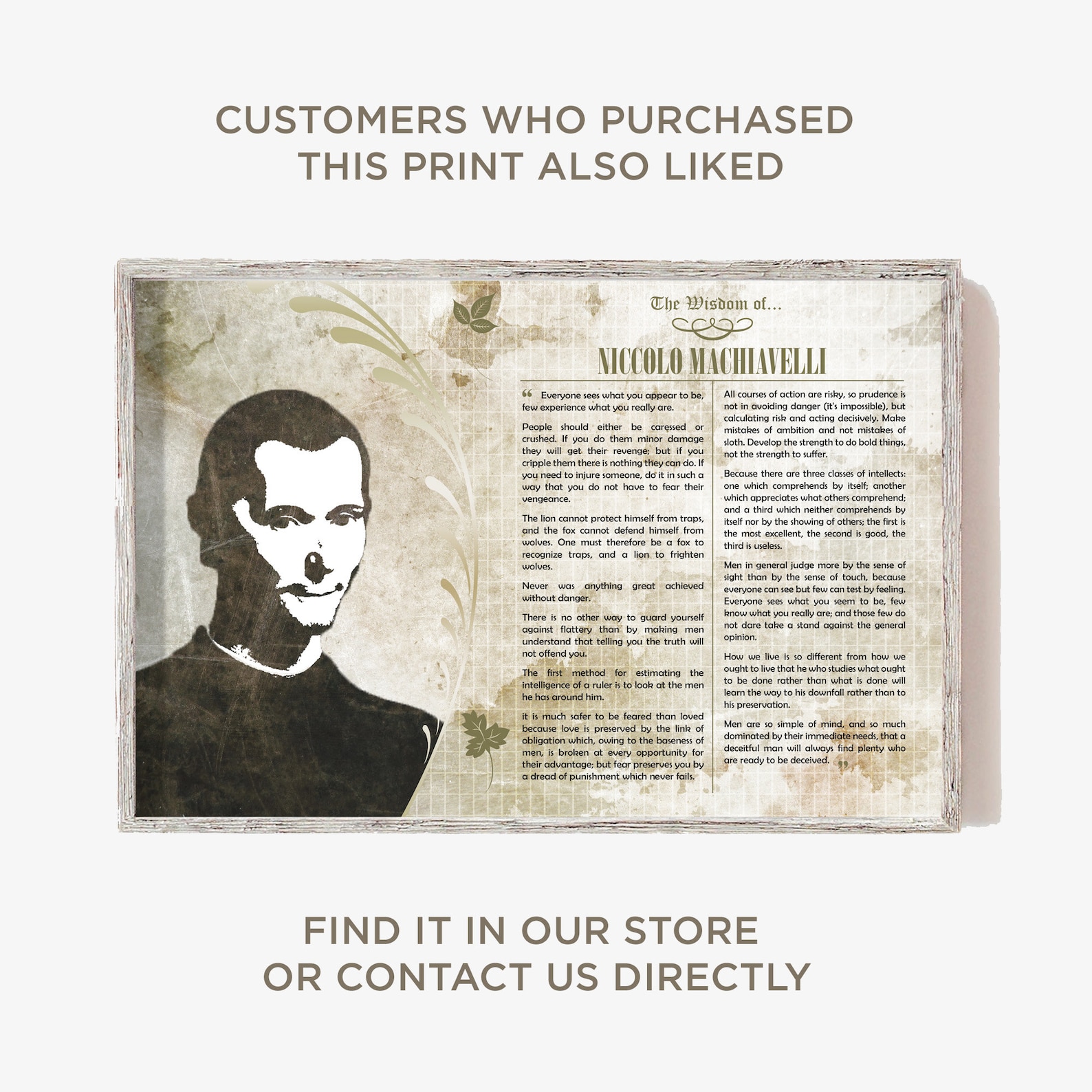 Niccolo Machiavelli Original Art Print - Photo Poster Gift Quote ...