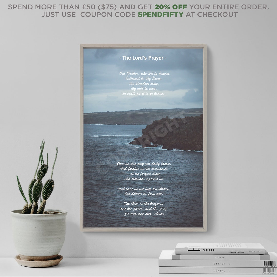 The Lords Prayer Poem - Art Print Poster Gift Photo Quote Wall Home ...