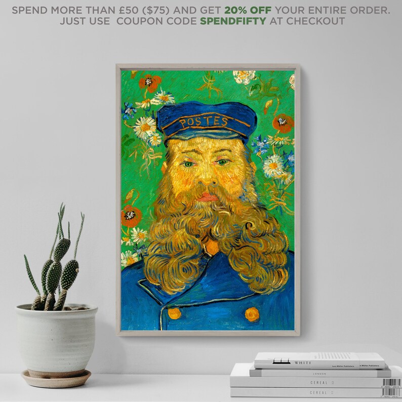 Vincent Van Gogh Retrato del cartero Joseph Roulin 1888 - Etsy España