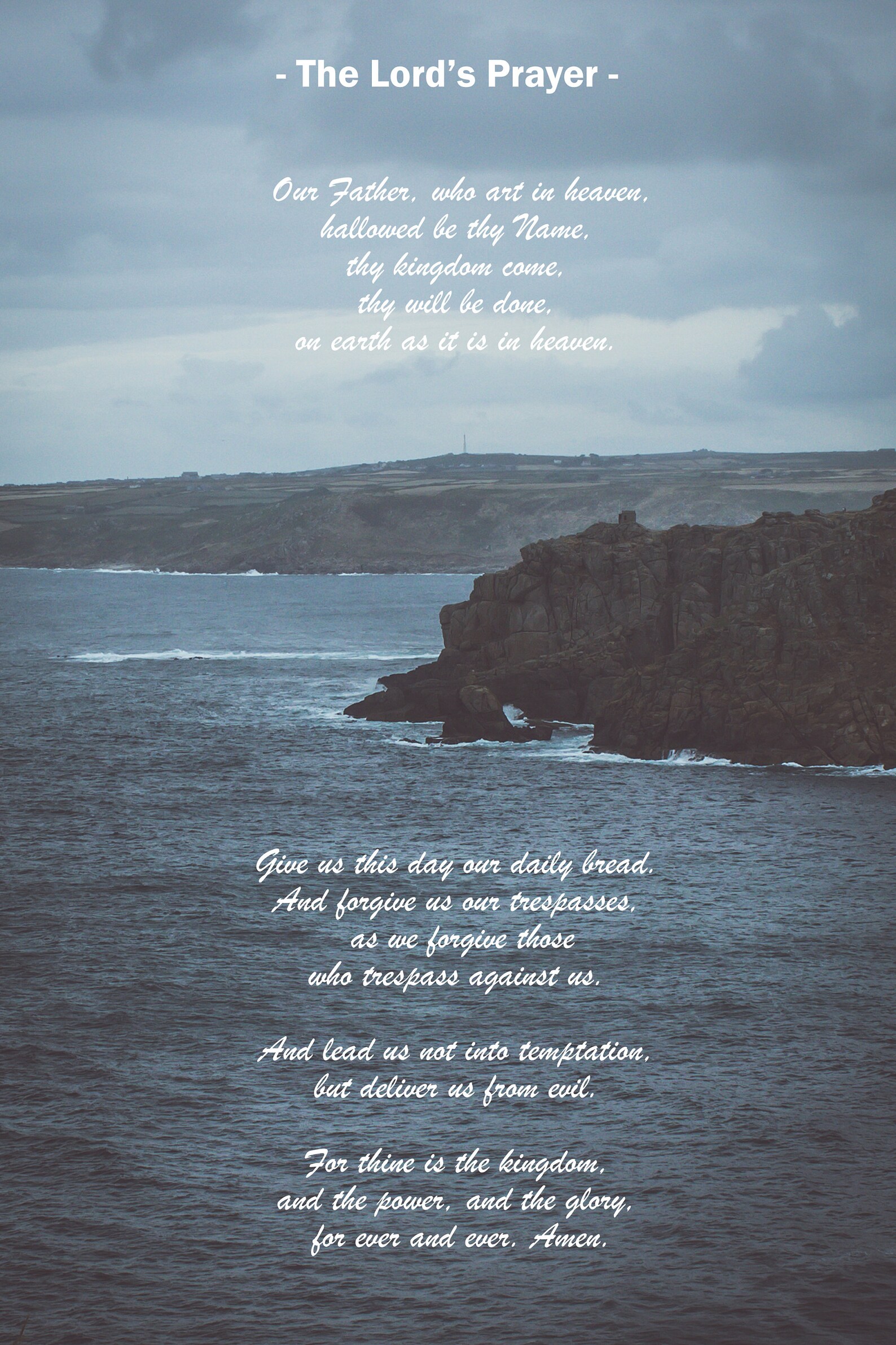 The Lords Prayer Poem Art Print Poster Gift Photo Quote Wall | Etsy