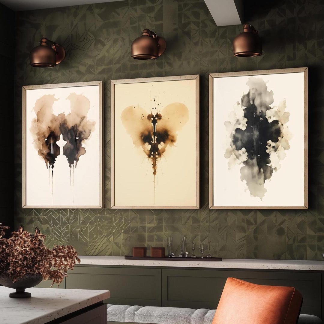 Rorschach Inkblot Splats Set of Three Art Prints - 3 Psychology Student ...