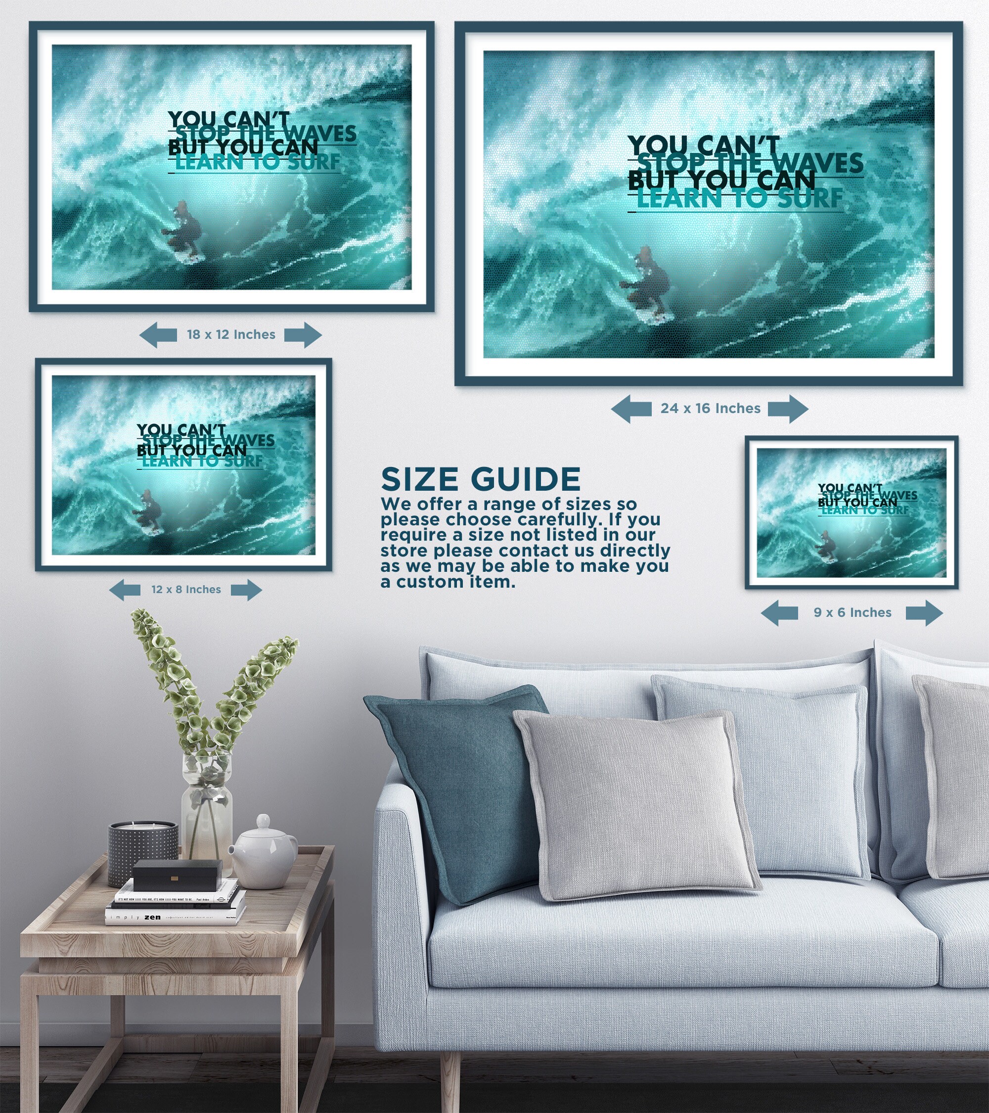 Surfing Motivational Poster 10 you Can't Stop the | Etsy