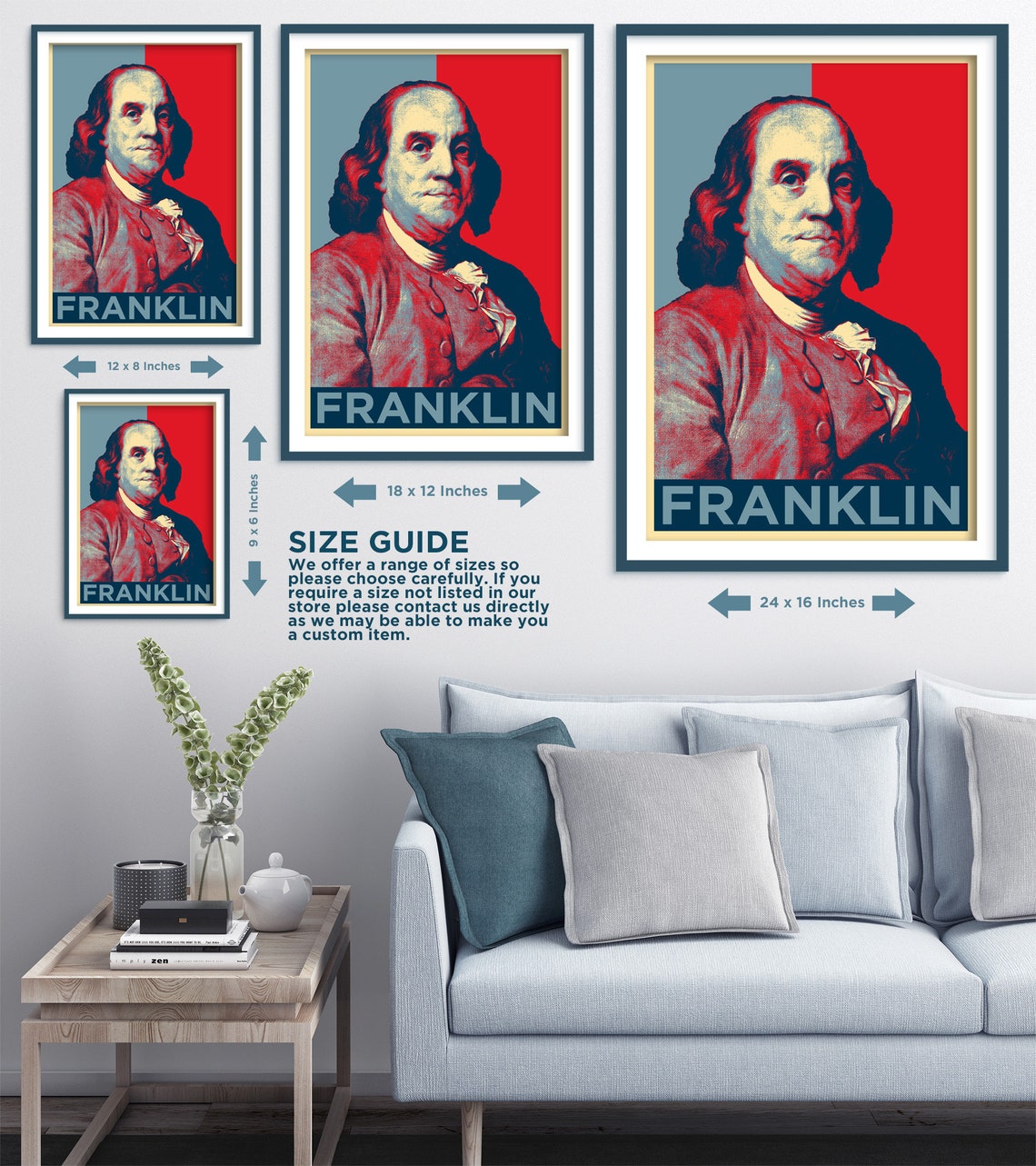 Benjamin Franklin Original Art Print - Photo Poster Gift Wall Home ...