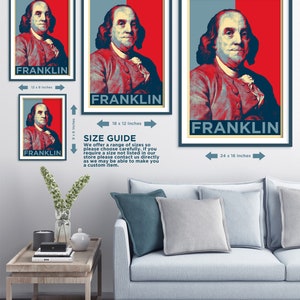 Benjamin Franklin Original Art Print - Photo Poster Gift Wall Home ...