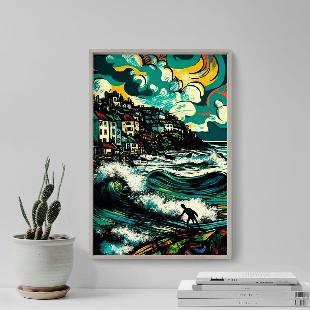 Cornwall Posters Bright Pollock Penzance - Art Print Poster Painting ...