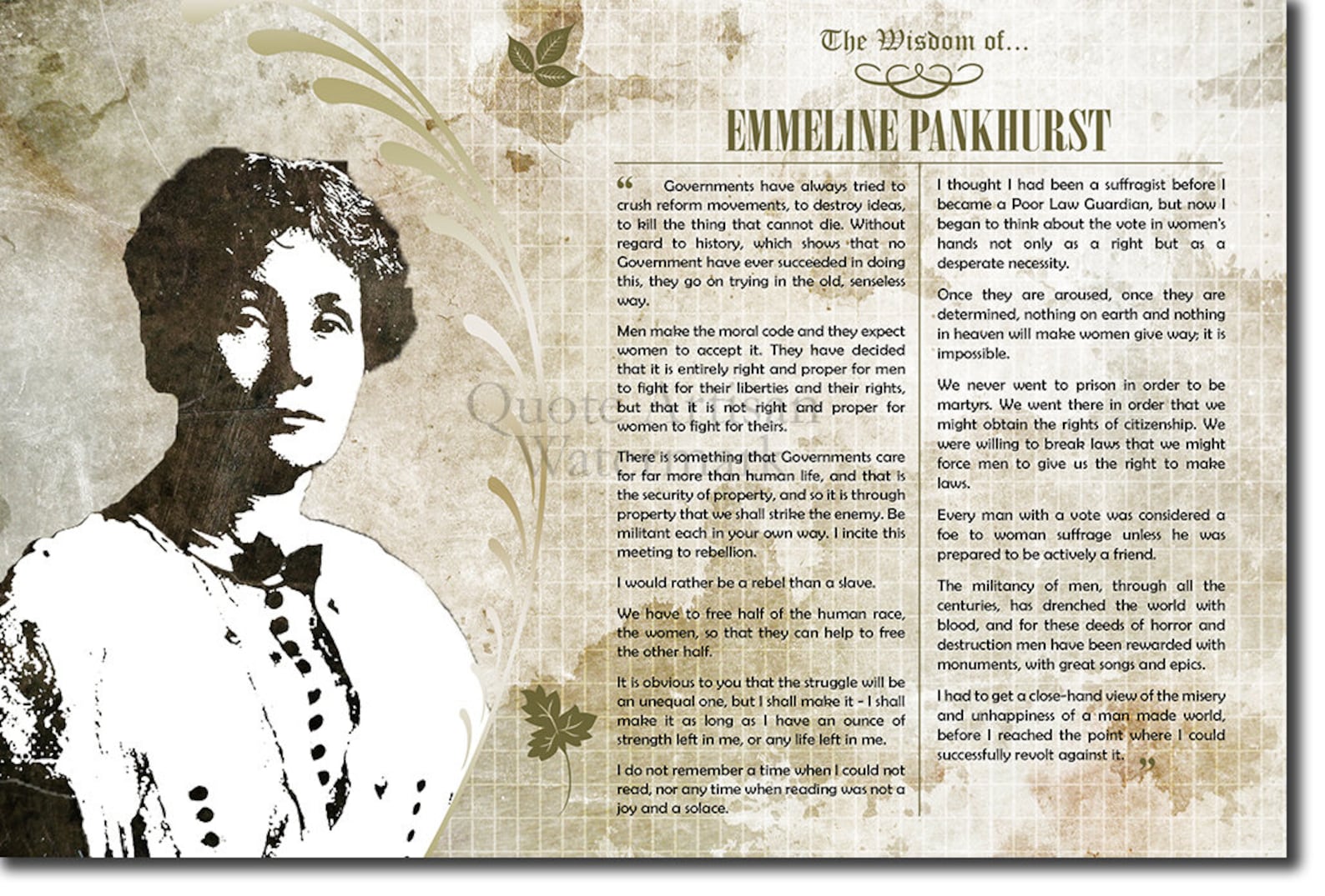 Emmeline Pankhurst Greatest Quotes Original Kunstdruck mit - Etsy.de