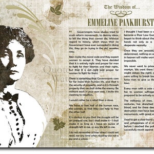 Emmeline Pankhurst Greatest Quotes - Original Art Print Featuring Her ...