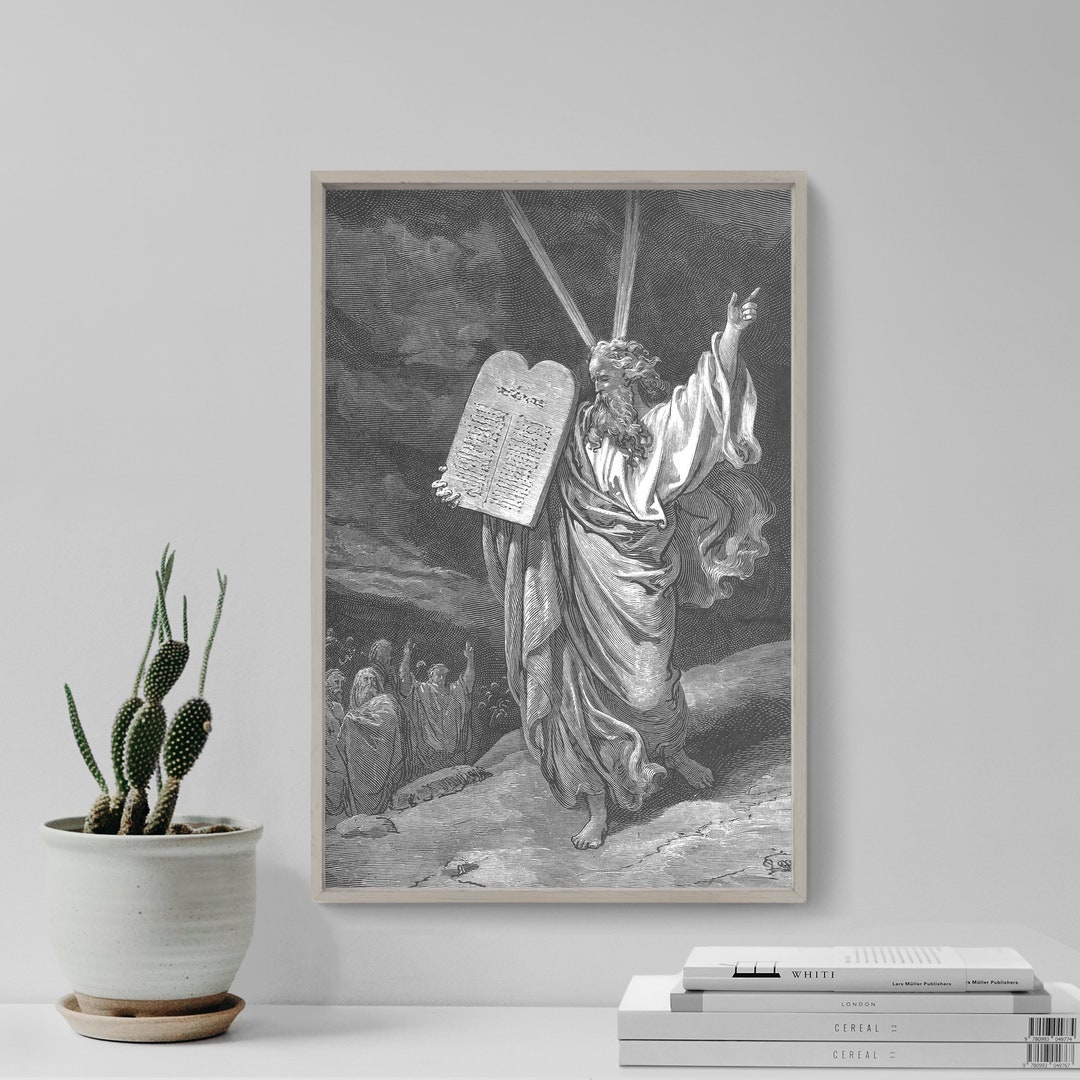 Gustave Dore - Moses Comes Down From Mount Sinai (1866) - Drawing Photo ...