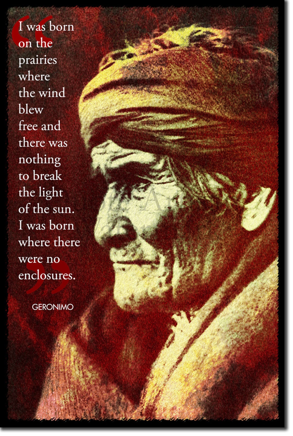 Geronimo Original Art Print 2 12x8 Inch Photo Poster Gift - Etsy Canada