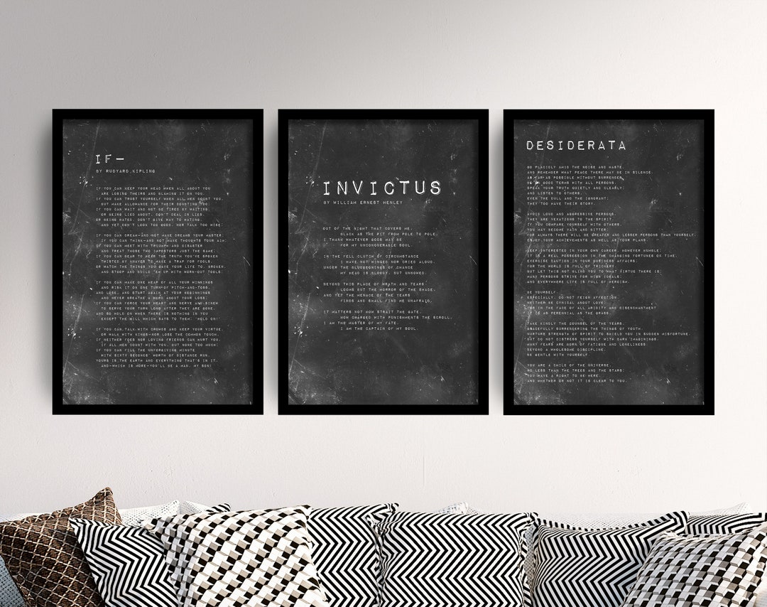 Set of Three Motivational Prints - 3 Poem Posters - Photo Wall Art Gift ...