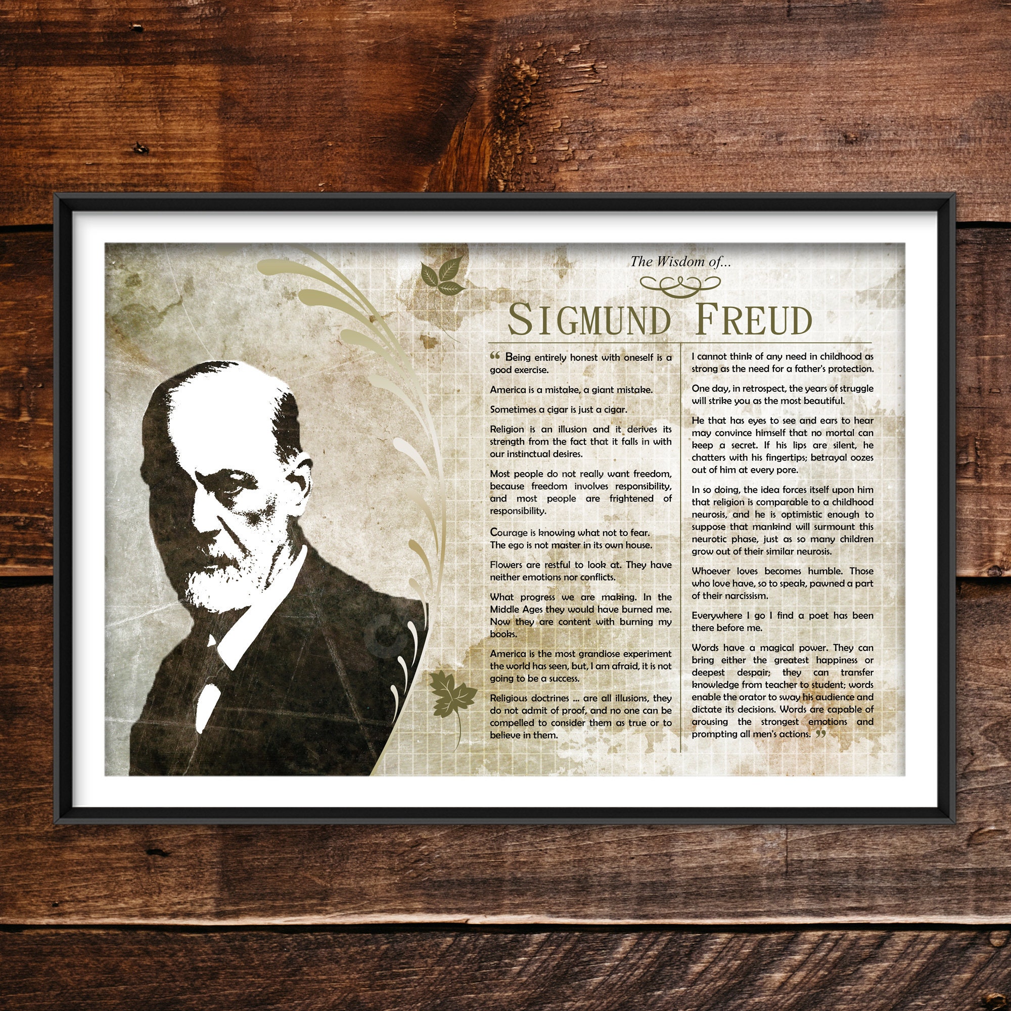 Sigmund Freud Greatest Quotes Original Art Print Featuring - Etsy UK