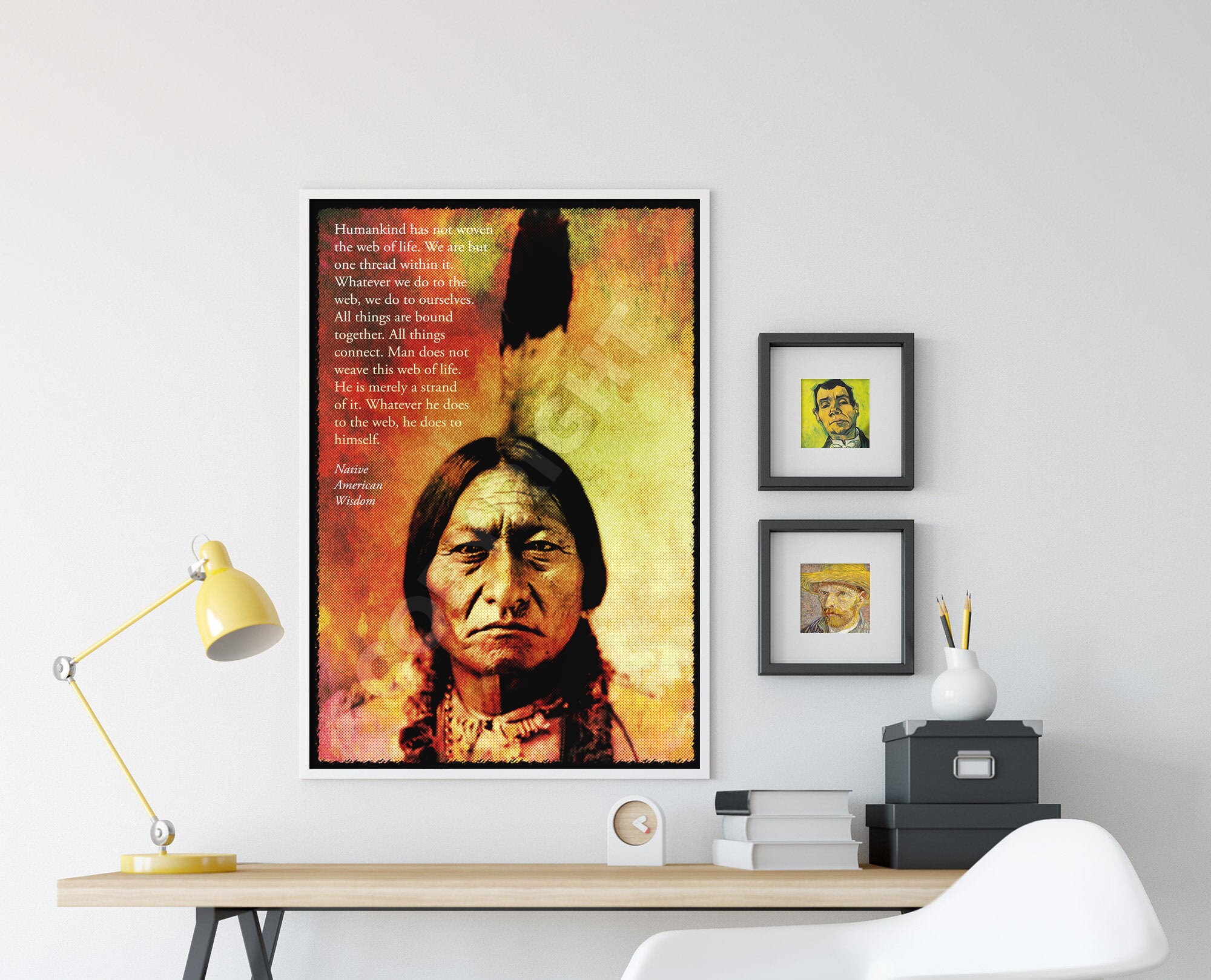 Native American Indian Quote Poster The web of | Etsy