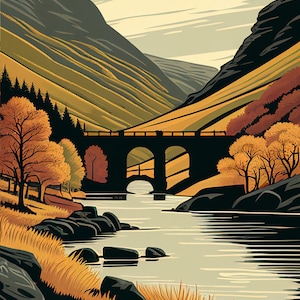 Set of Three Welsh Locations in Autumn Travel Posters (welsh Names ...
