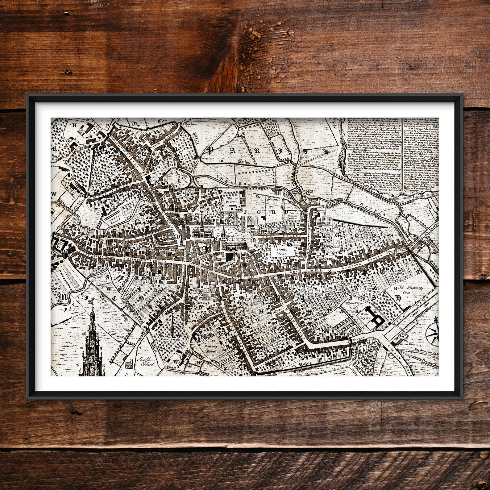 Historic Map of Coventry england From 1749 reproduction - Etsy UK