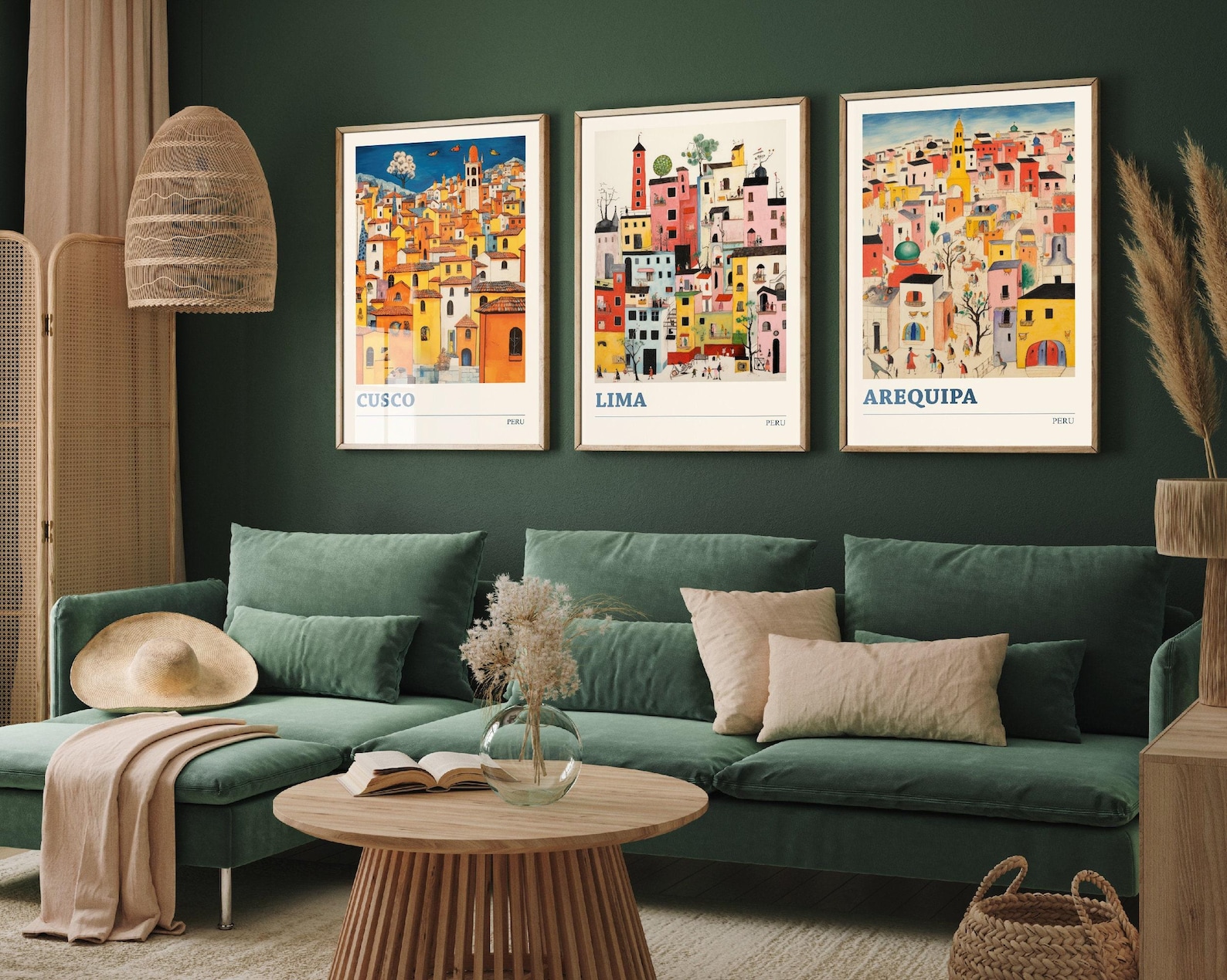 Set of Three Peru Travel Posters - Cusco, Lima, Arequipa - 3 Modern Art ...