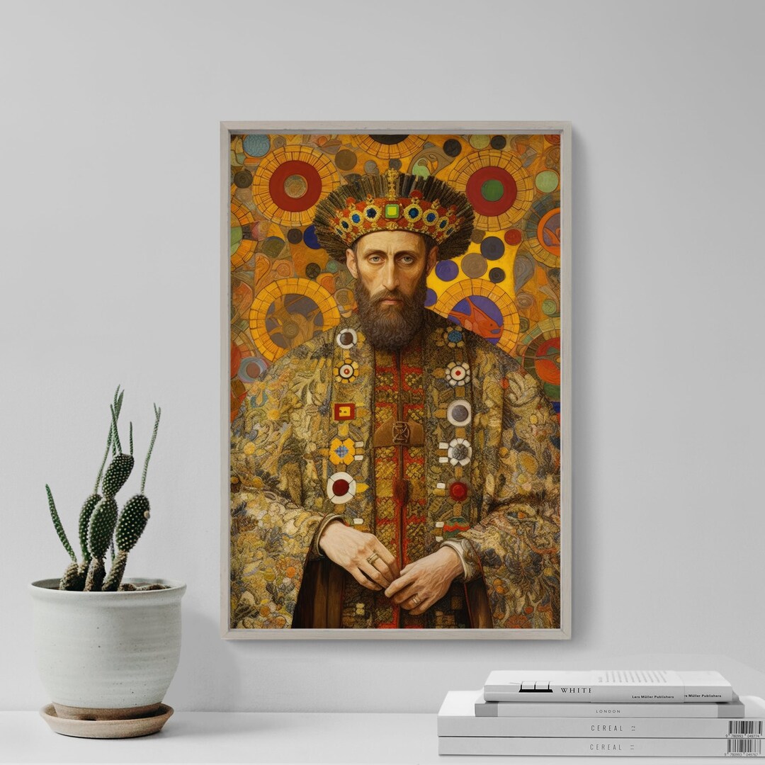 English Monarch Henry Ii Inspired by Gustav Klimt / Foley - Art Print ...