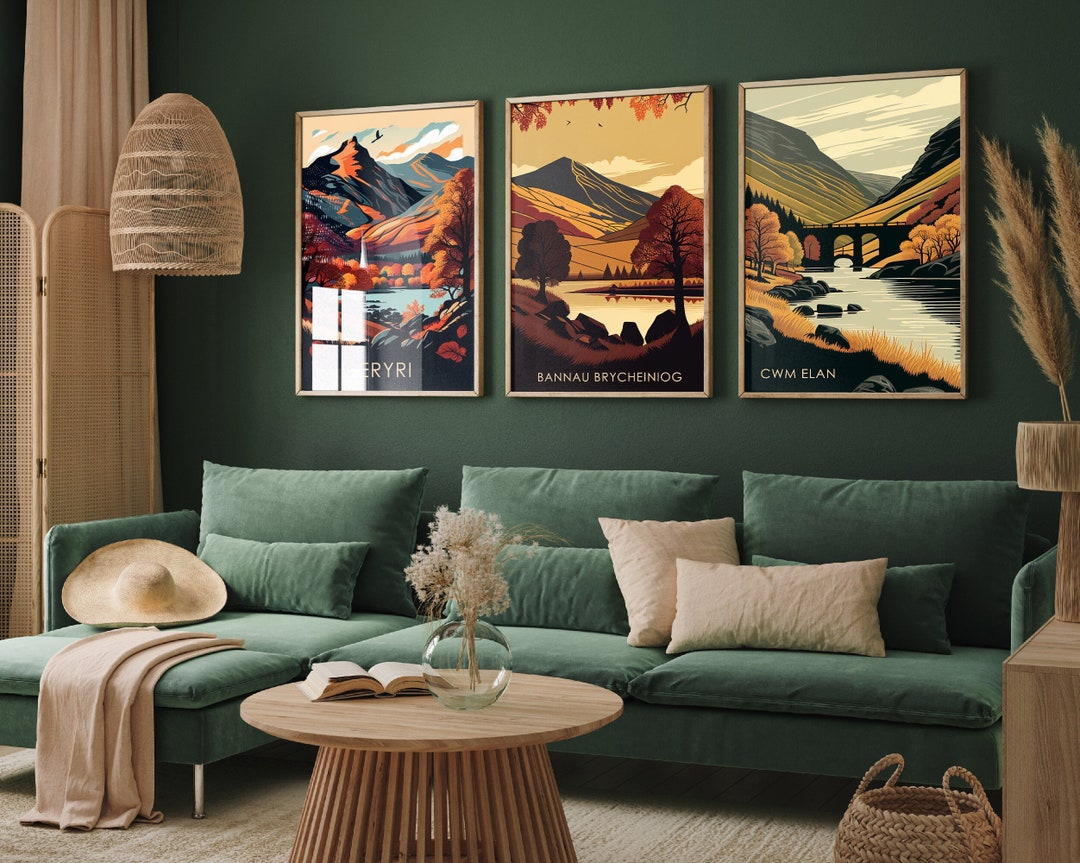 Set of Three Welsh Locations in Autumn Travel Posters (welsh Names ...