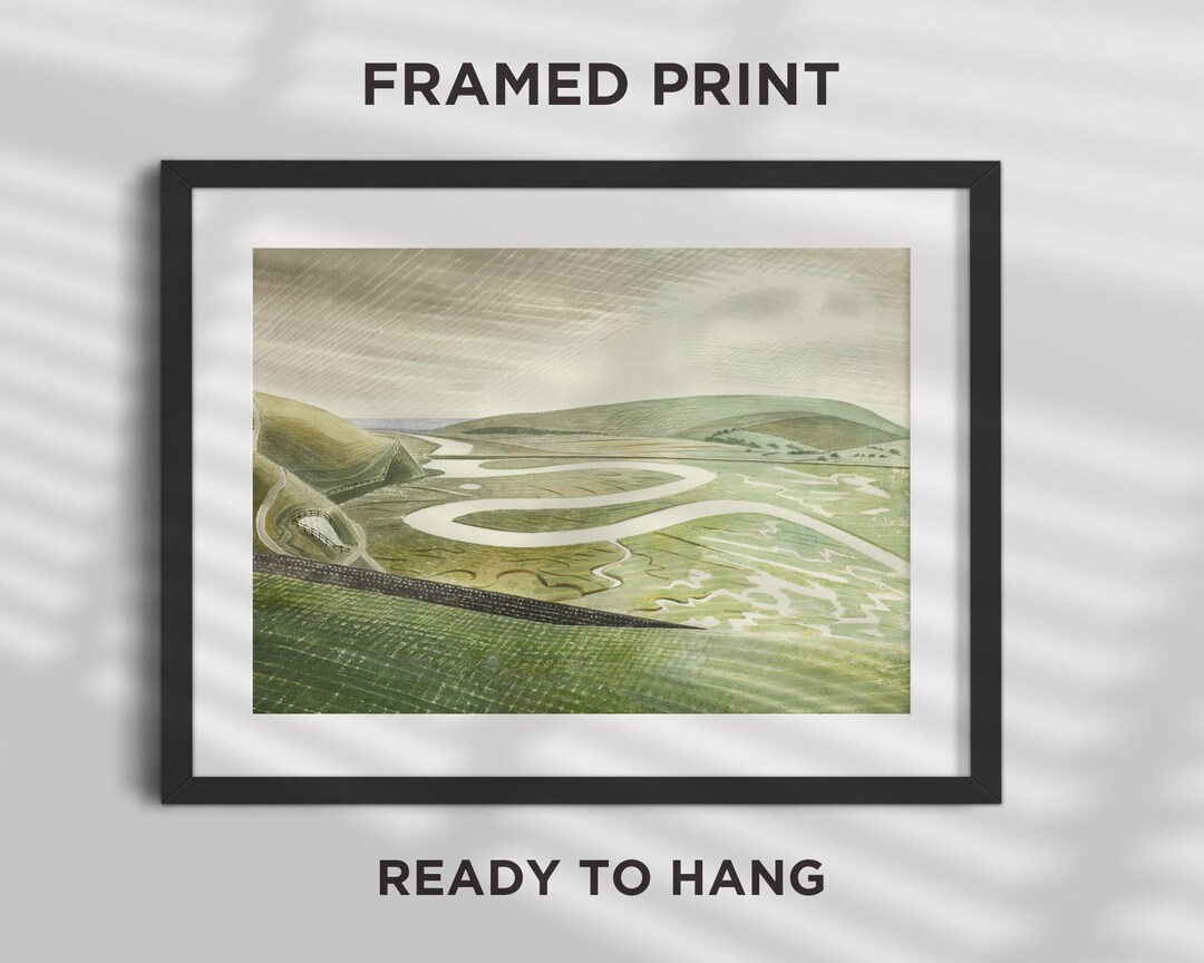 FRAMED PRINT - Eric Ravilious - Cuckmere Haven (1939) - Painting Poster ...