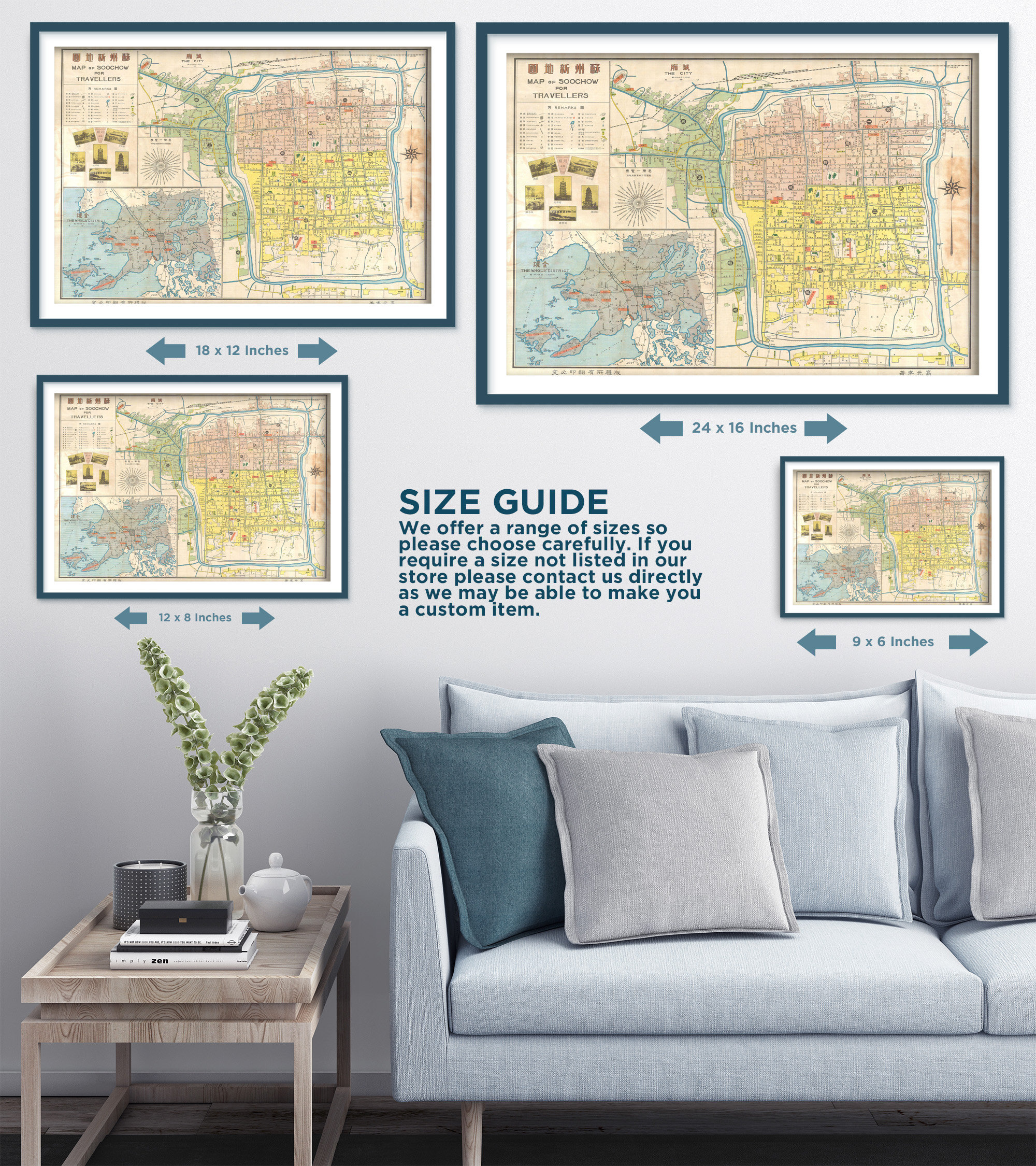 Reproduction of a Vintage Map of Suzhou soochow China From | Etsy