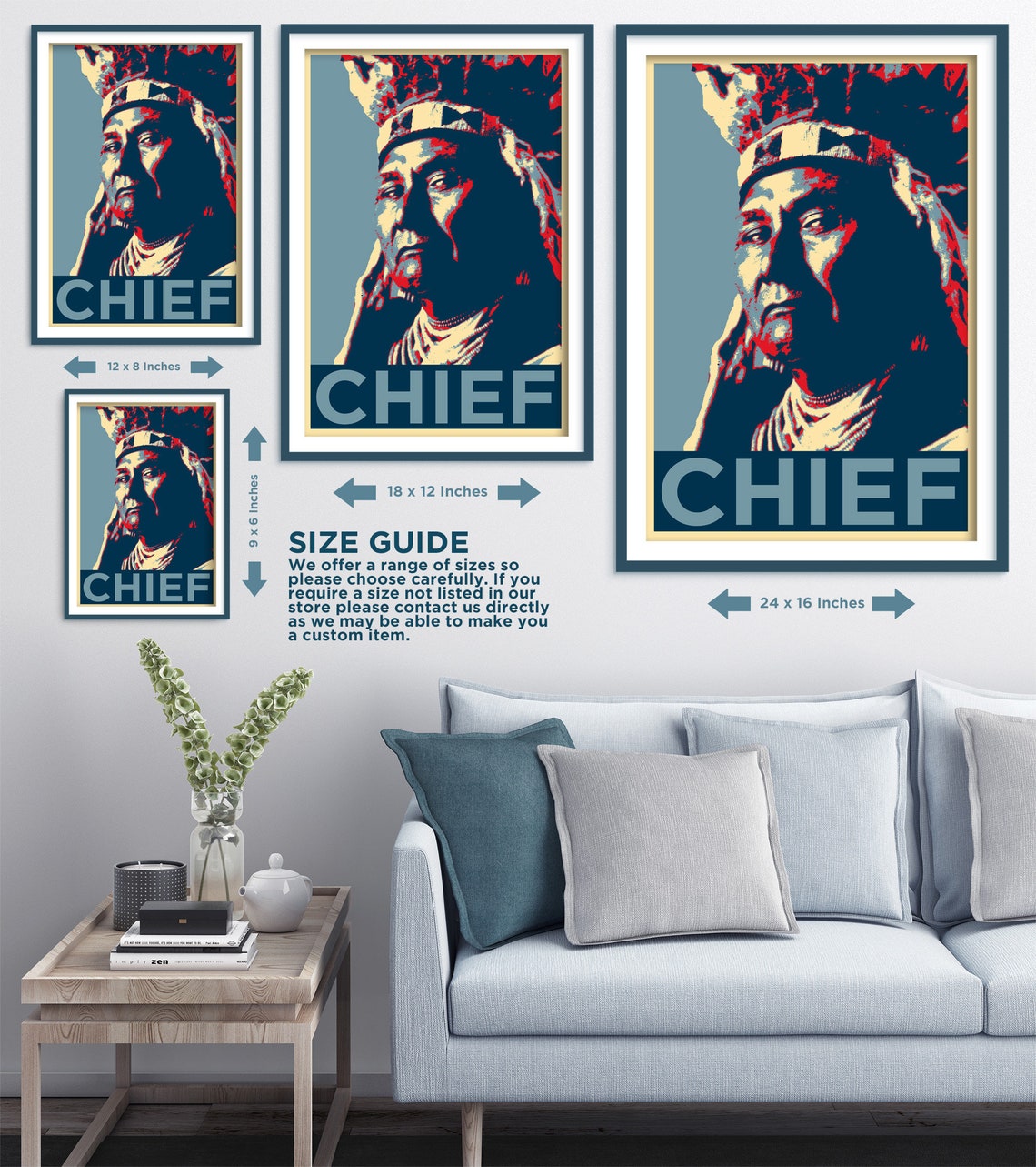 Chief Joseph Original Art Print - Photo Poster Gift Wall Home Decor ...