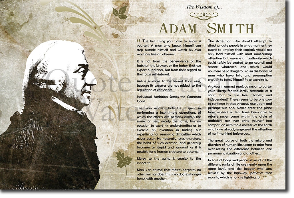 The Wisdom of Adam Smith - Original Art Print Featuring His Greatest ...