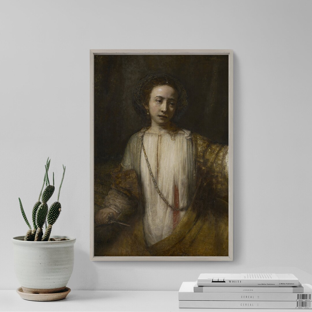 Rembrandt - Lucretia (1666) - Classic Painting Photo Poster Print Art ...